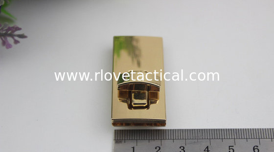 Fancy simple design gold & gunmetal color zinc alloy fittings metal twist turn lock for handbag