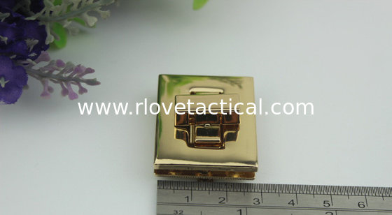Factory Price Nickle Free Plating Gold Zinc Alloy Rectangle Metal Twist Turn Lock For Handbags