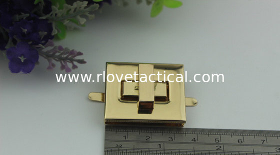 Factory Price Nickle Free Plating Gold Zinc Alloy Rectangle Metal Twist Turn Lock For Handbags