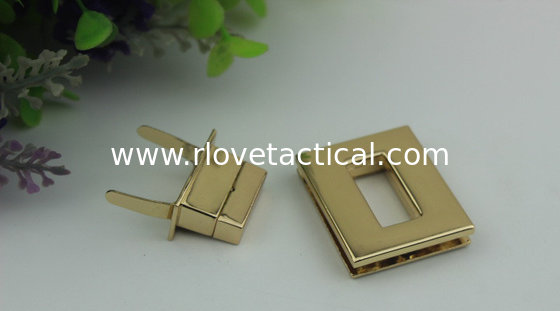 Factory Price Nickle Free Plating Gold Zinc Alloy Rectangle Metal Twist Turn Lock For Handbags