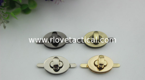 China handbag hardware silver color oval shape small twist turn lock