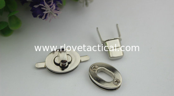 China handbag hardware silver color oval shape small twist turn lock