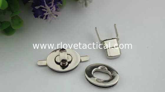 China handbag hardware silver color oval shape small twist turn lock