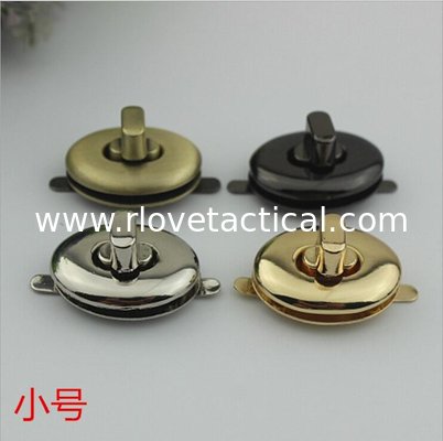 High quality small oval shape metal handbag accessories gold twist turn lock