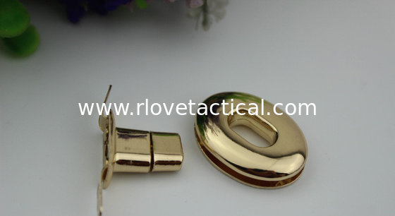 High quality small oval shape metal handbag accessories gold twist turn lock