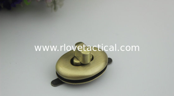 High quality small oval shape metal handbag accessories gold twist turn lock