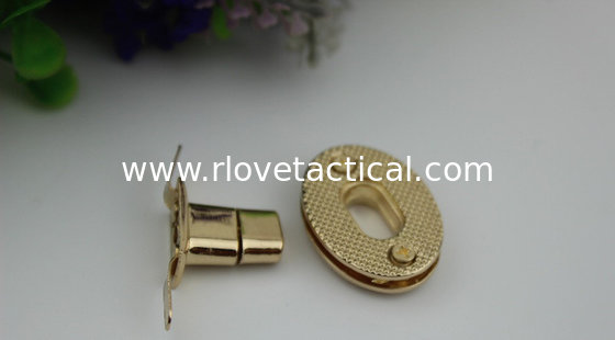 High quality small oval shape metal handbag accessories gold twist turn lock