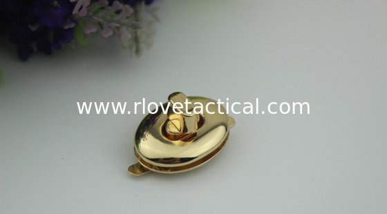 High quality small oval shape metal handbag accessories gold twist turn lock