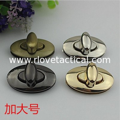 Wholesale Bigger Oval Shape Bag Accessory Hardware Silver Color Twist Turn Lock For Handbag
