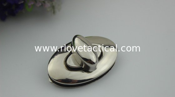 Wholesale Bigger Oval Shape Bag Accessory Hardware Silver Color Twist Turn Lock For Handbag