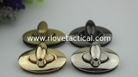 Wholesale Bigger Oval Shape Bag Accessory Hardware Silver Color Twist Turn Lock For Handbag