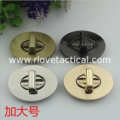 Fashion Shiny Nickel Color Zinc Alloy Metal Oval Twist Lock For Bag