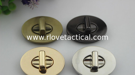 Fashion Shiny Nickel Color Zinc Alloy Metal Oval Twist Lock For Bag