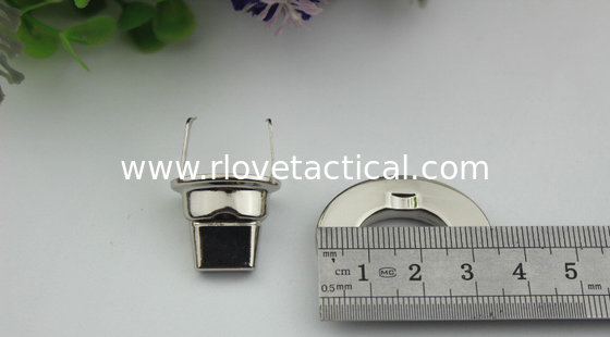 Guangzhou bag oval shape hardware zinc alloy silver color metal twist turn lock for purse