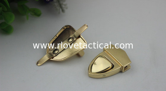 Promotional bag metal fittings handbag locks modern light gold push lock for leather bags