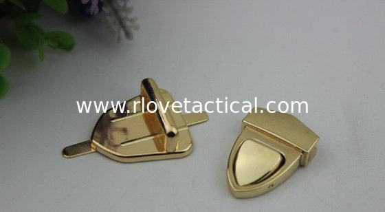 Promotional bag metal fittings handbag locks modern light gold push lock for leather bags