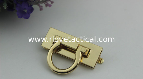 Guangzhou hardware factory zinc alloy custom hanging nickel color handbag locks