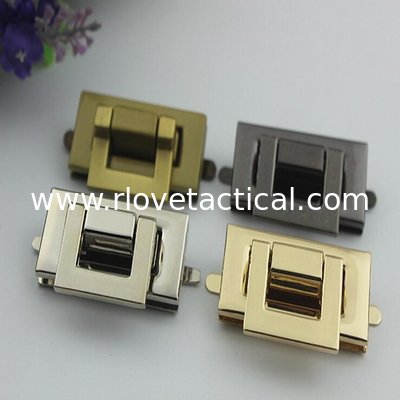 New design hanging brush anti brass zinc alloy rectangle metal handbag locks
