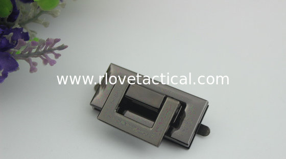New design hanging brush anti brass zinc alloy rectangle metal handbag locks