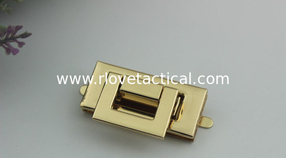 New design hanging brush anti brass zinc alloy rectangle metal handbag locks
