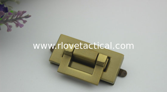 New design hanging brush anti brass zinc alloy rectangle metal handbag locks