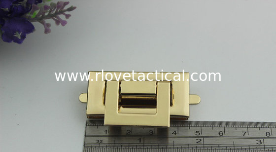 New design hanging brush anti brass zinc alloy rectangle metal handbag locks
