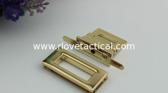 New design hanging brush anti brass zinc alloy rectangle metal handbag locks