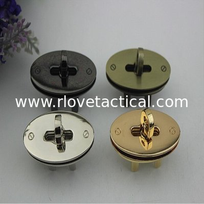 Fashion new style oval shape zinc alloy gunmetal color bag turn locks