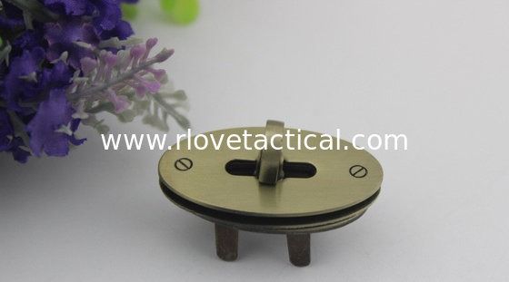 Fashion new style oval shape zinc alloy gunmetal color bag turn locks