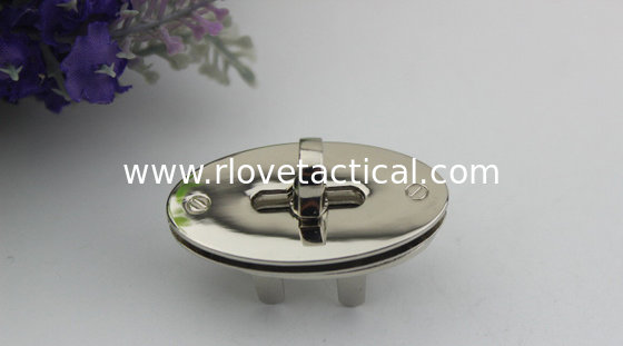 Fashion new style oval shape zinc alloy gunmetal color bag turn locks