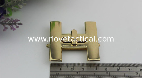 Novelty design H letters zinc alloy metal gold handbag turn locks