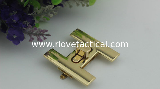 Novelty design H letters zinc alloy metal gold handbag turn locks