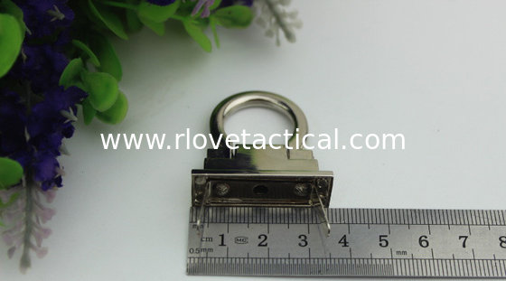 Popular fashion simple design oval shape zinc alloy nickel color metal locks for handbag