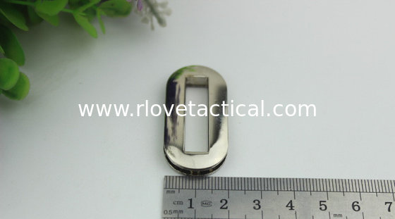 Popular fashion simple design oval shape zinc alloy nickel color metal locks for handbag