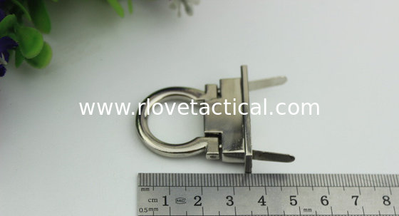 Popular fashion simple design oval shape zinc alloy nickel color metal locks for handbag