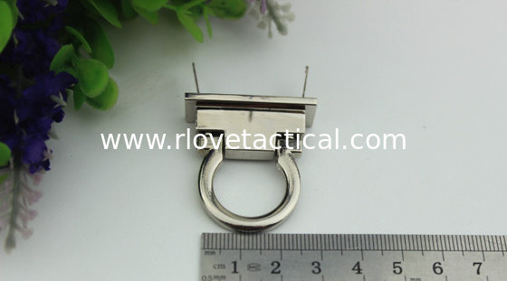 Popular fashion simple design oval shape zinc alloy nickel color metal locks for handbag