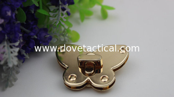 Simple design zinc alloy gold butterfly shape hanging plating purse locks