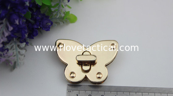 Simple design zinc alloy gold butterfly shape hanging plating purse locks