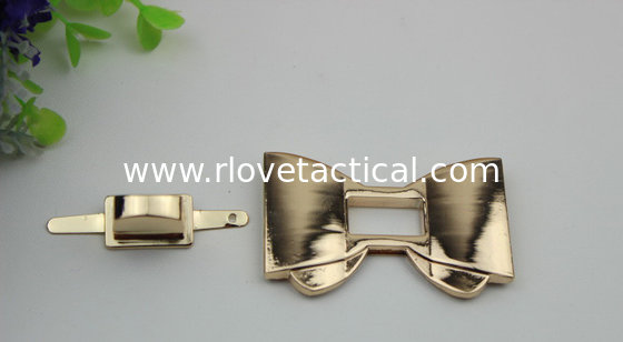 High polish gold metal bow-knot pattern zinc alloy fashion twist turn locks for purse