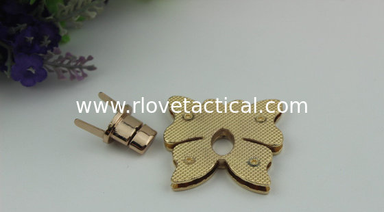 Multi-size butterfly pattern gold zinc alloy fashion handbag twist turn locks