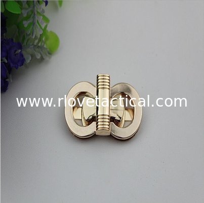 Custom butterfly shape light gold purse twist lock turn lock fastener