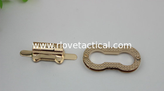 Custom butterfly shape light gold purse twist lock turn lock fastener