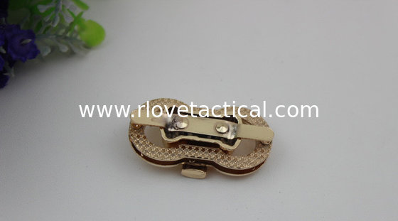 Custom butterfly shape light gold purse twist lock turn lock fastener