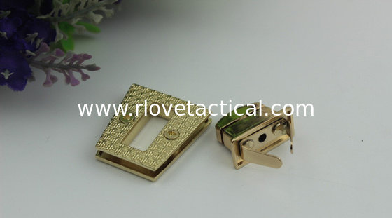 New design light gold irregular shape twist lock purse hardware for handbag
