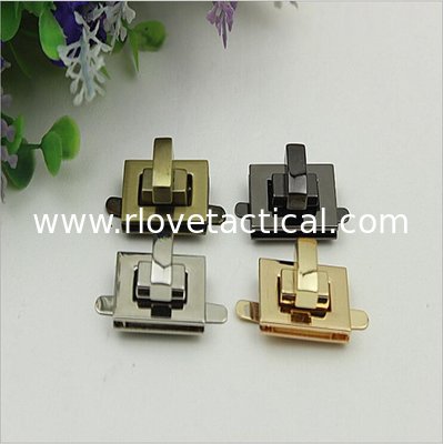 GZ factory production multi-colors square shape zinc alloy bag twist lock hardware