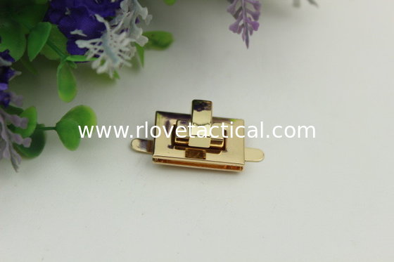 GZ factory production multi-colors square shape zinc alloy bag twist lock hardware