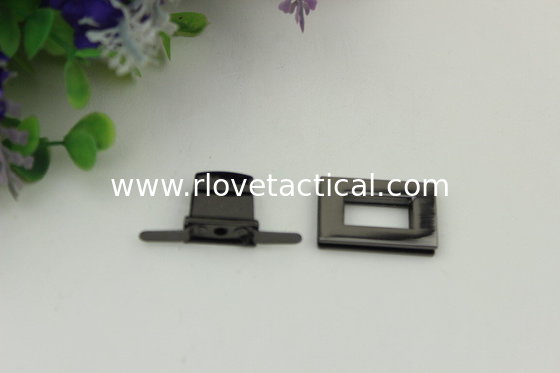 GZ factory production multi-colors square shape zinc alloy bag twist lock hardware