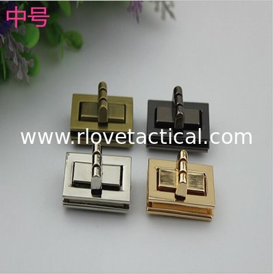 Wholesale zinc alloy metal accessories medium square ring 4 colors bag locks