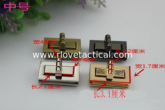 Wholesale zinc alloy metal accessories medium square ring 4 colors bag locks