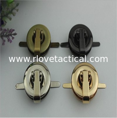 Novelty zipper puller decorative round shape gunmetal color purse twist lock turn lock